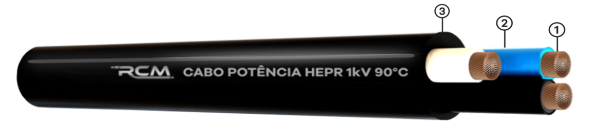 Cabo Potência HEPR Multipolar 0,6/1kV 90ºC | RCM Cabos Elétricos